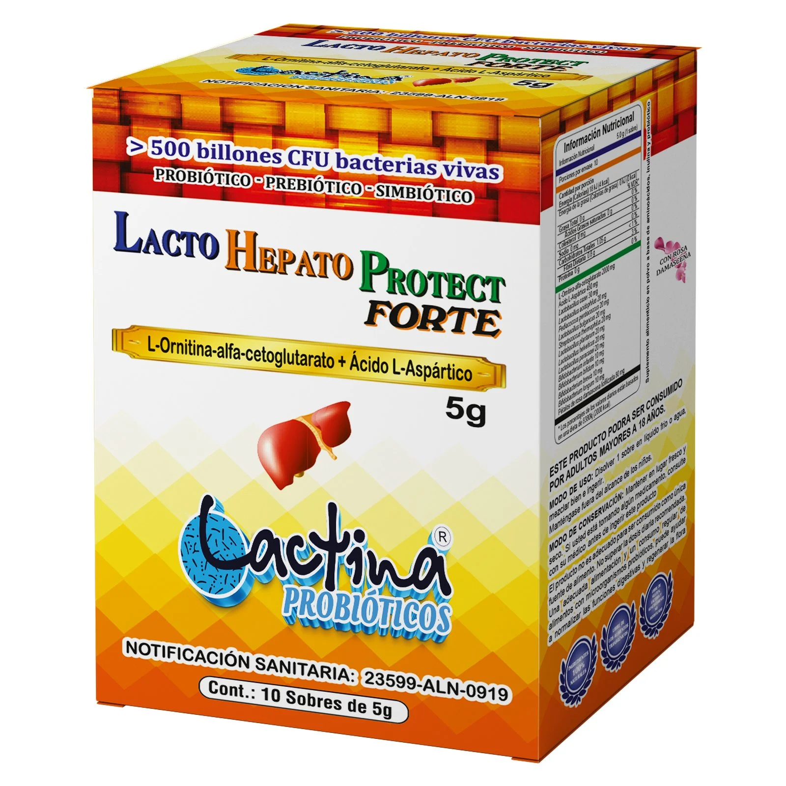 Lacto Hepato Protect Forte en caja de 10 sobres - Probióticos Ecuador